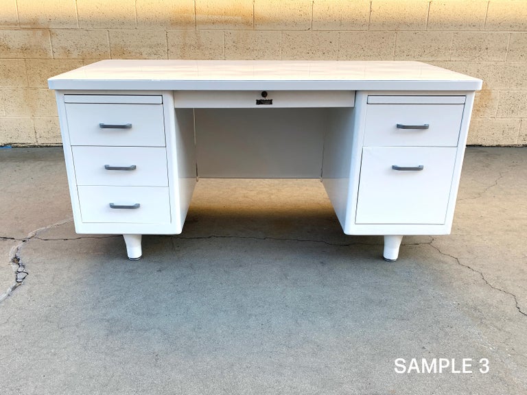 Midcentury Tanker Desk Custom Refinished in White For Sale at 1stDibs ...