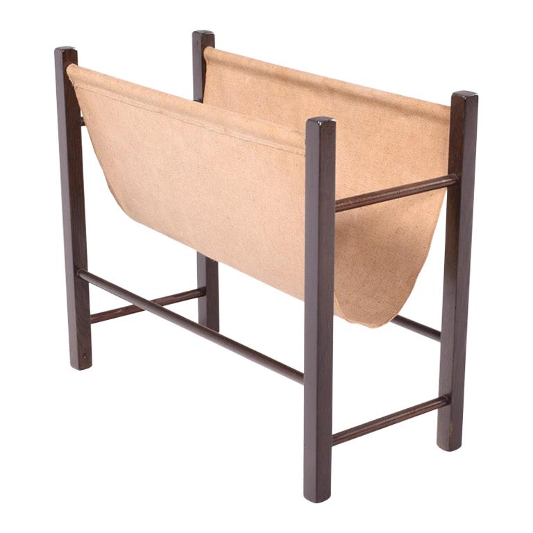 Midcentury Danish Modern Teak Floor Magazine Rack Stand Holder at 1stDibs