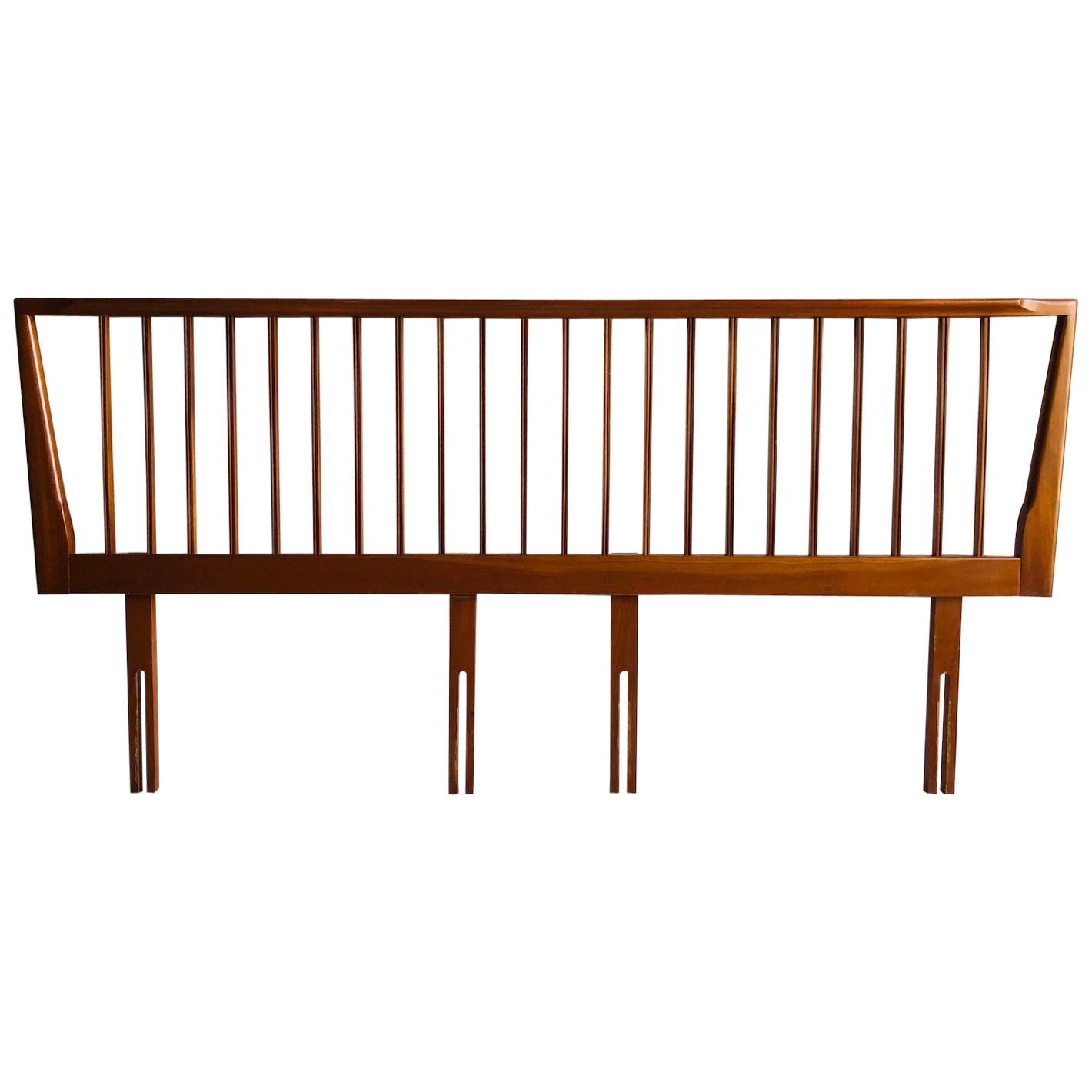 Midcentury Teak Slat 6’ Headboard, Scandinavian, circa 1960s at 1stDibs