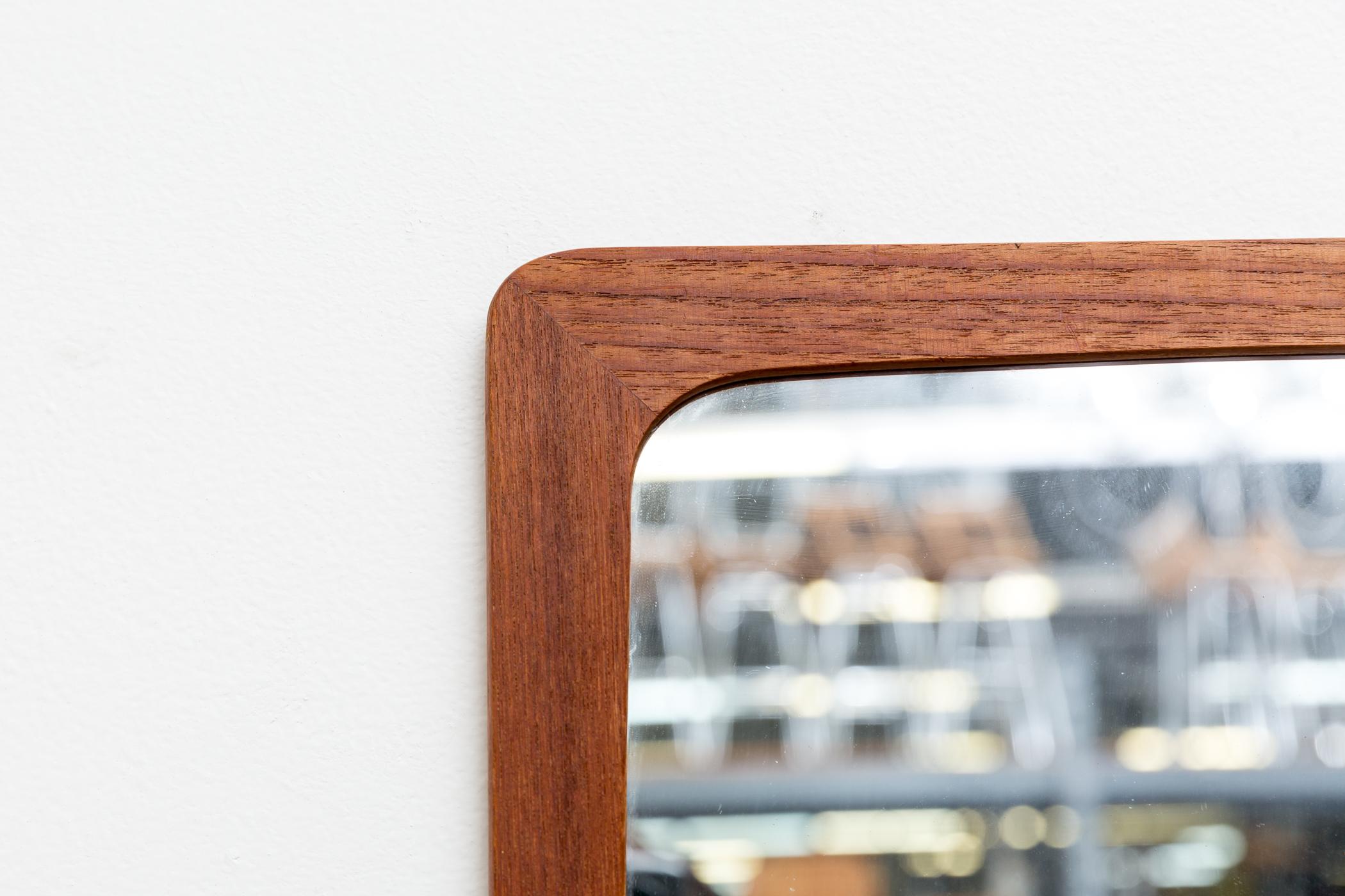 Midcentury Teak Wall Mount Butlers Mirror at 1stDibs