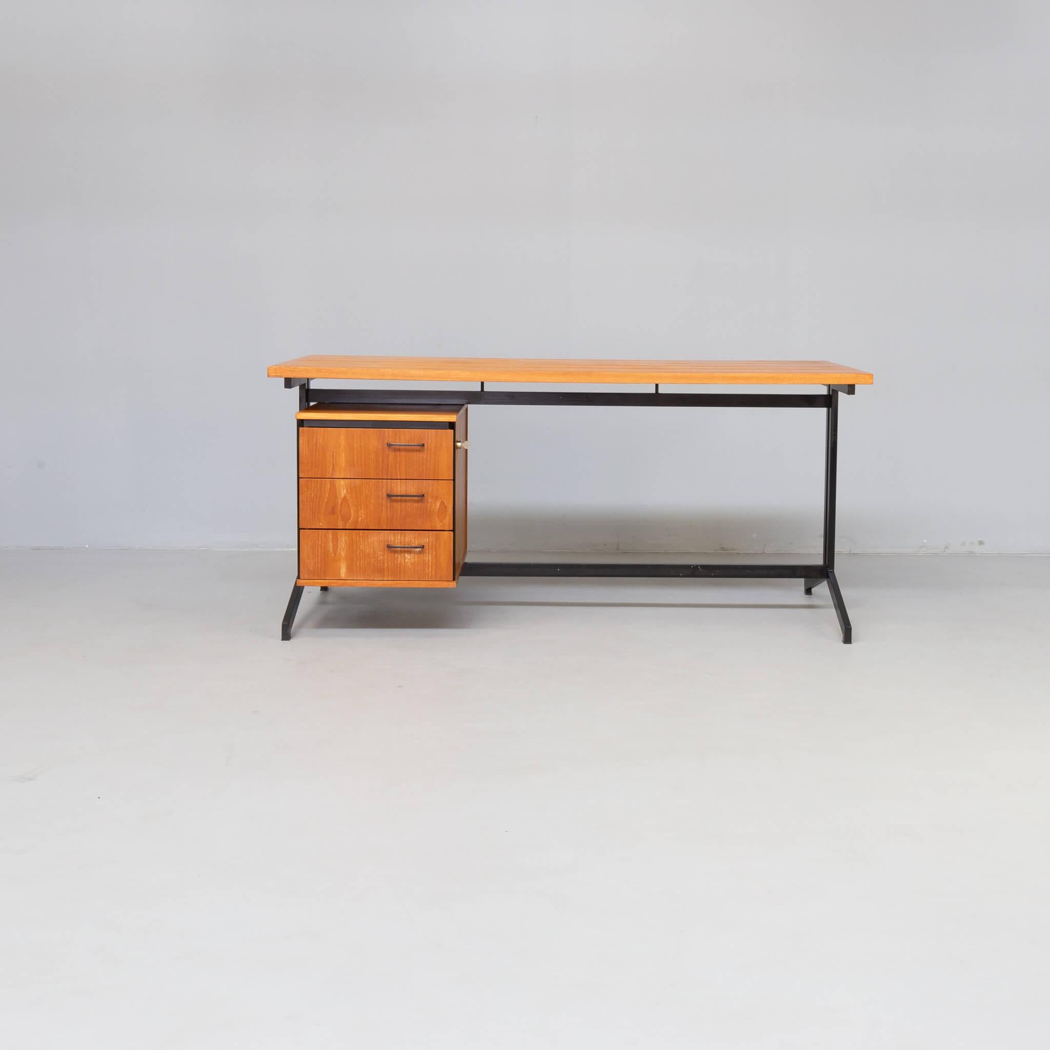 Midcentury teak writing desk by Coen de Vries For Sale at 1stDibs