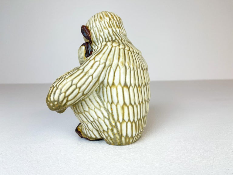 Midcentury Thinking Ape Sculpture Rörstrand Gunnar Nylund, Sweden ...