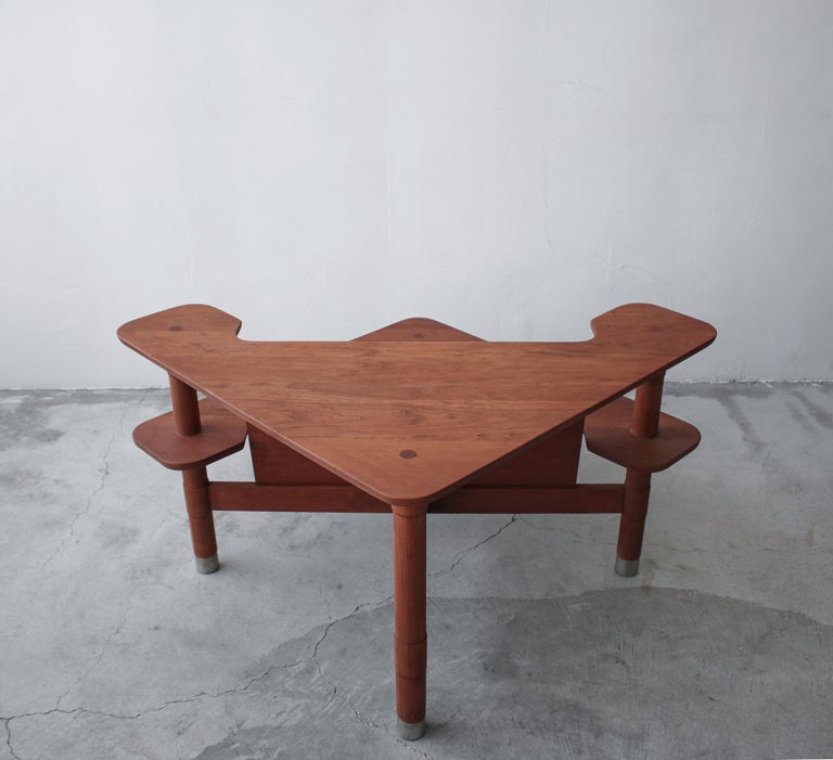 Midcentury Tiered Corner Magazine Table For Sale at 1stDibs