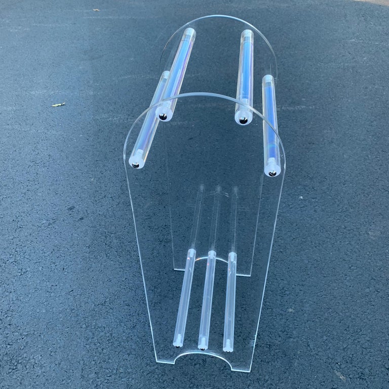 Midcentury Towel Rack of Thick Lucite at 1stDibs