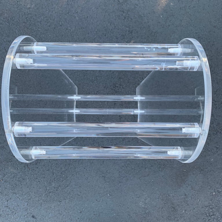 Midcentury Towel Rack of Thick Lucite at 1stDibs