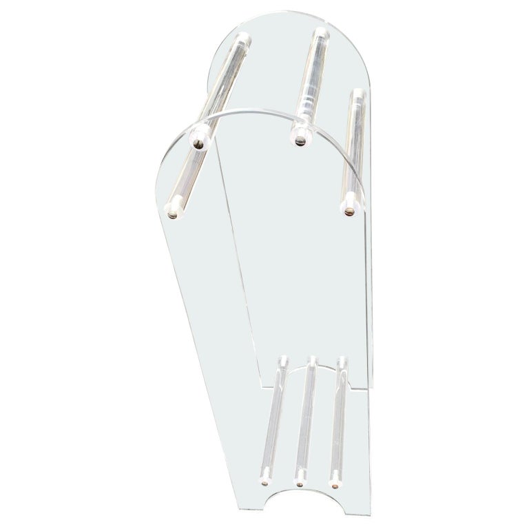 Midcentury Towel Rack of Thick Lucite at 1stDibs