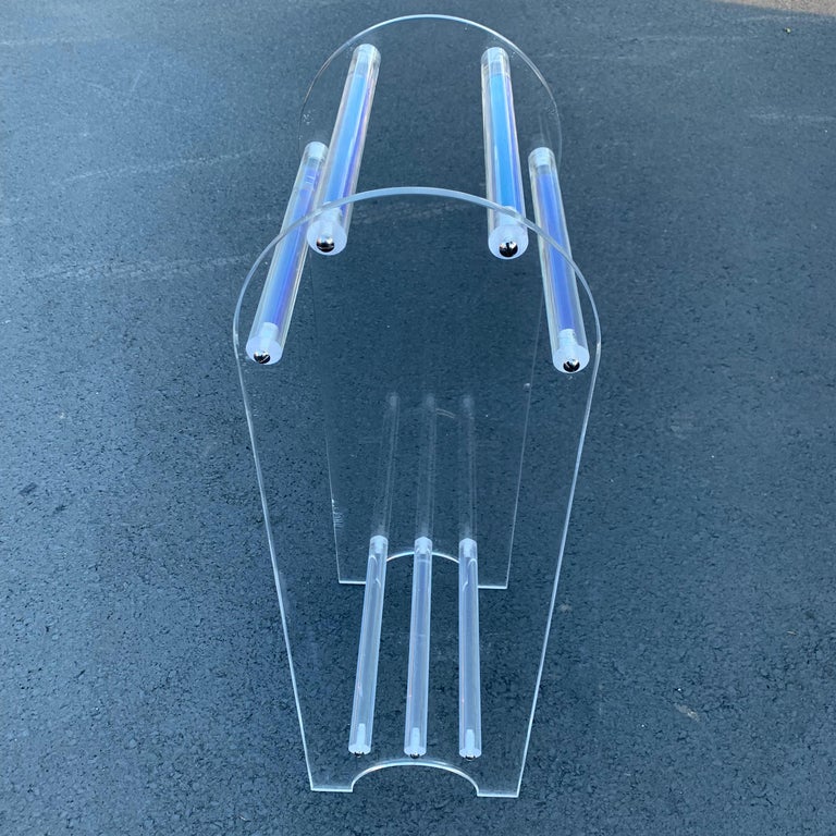 Midcentury Towel Rack of Thick Lucite at 1stDibs