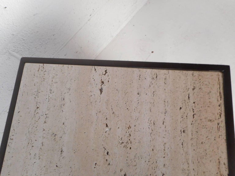 Midcentury Travertine Top Console Table For Sale at 1stDibs
