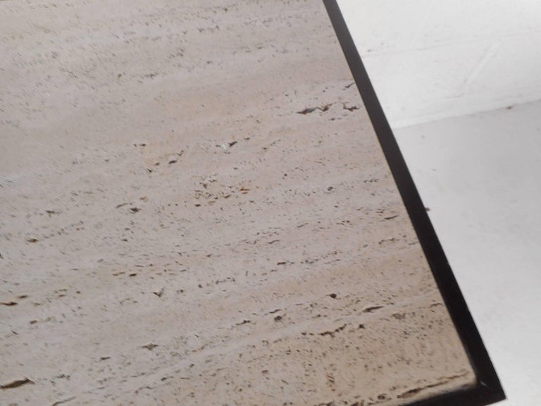 Midcentury Travertine Top Console Table For Sale at 1stDibs