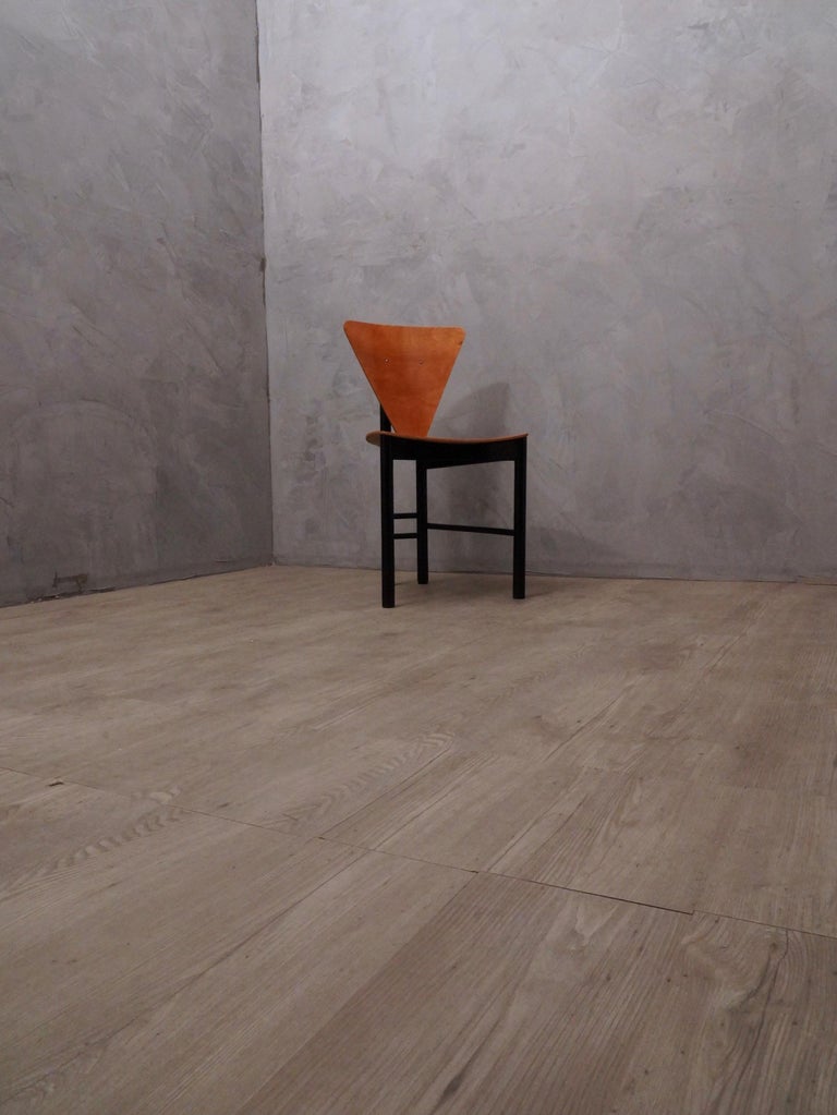 MidCentury Triangular Shape Italian Side Chairs, 1950 For Sale at 1stDibs