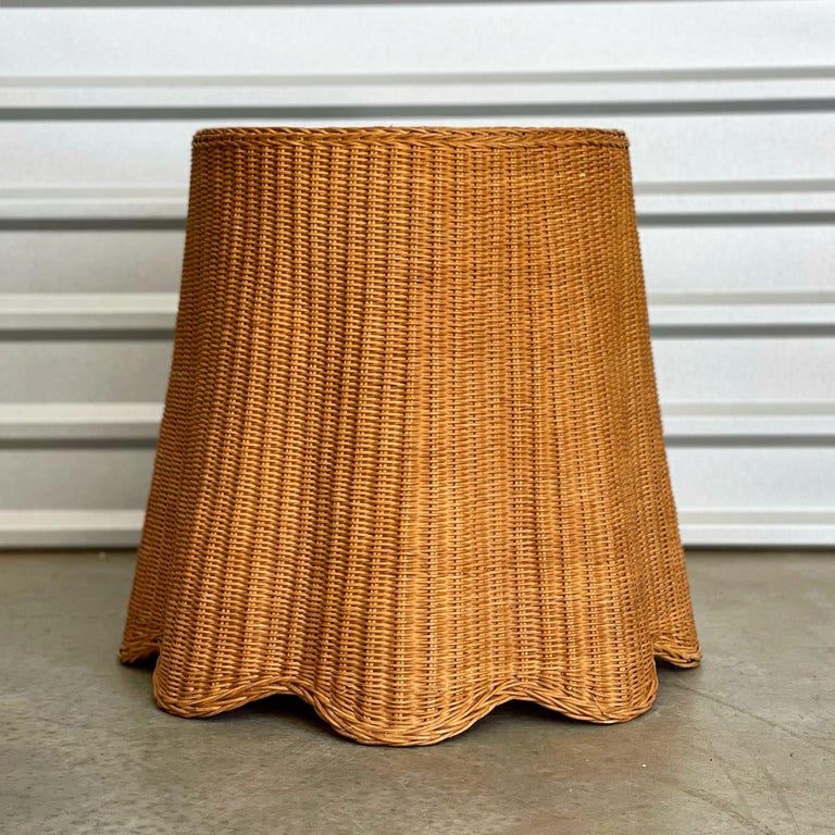Midcentury Trompe L'oeil Draped Wicker Ghost Table, Circa 1970s at 1stDibs