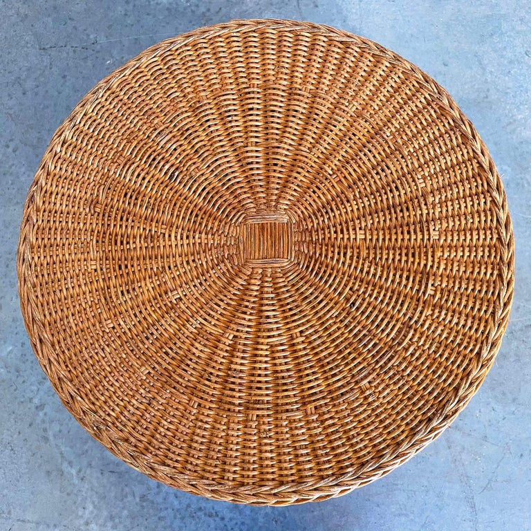Midcentury Trompe L'oeil Draped Wicker Ghost Table, Circa 1970s at 1stDibs
