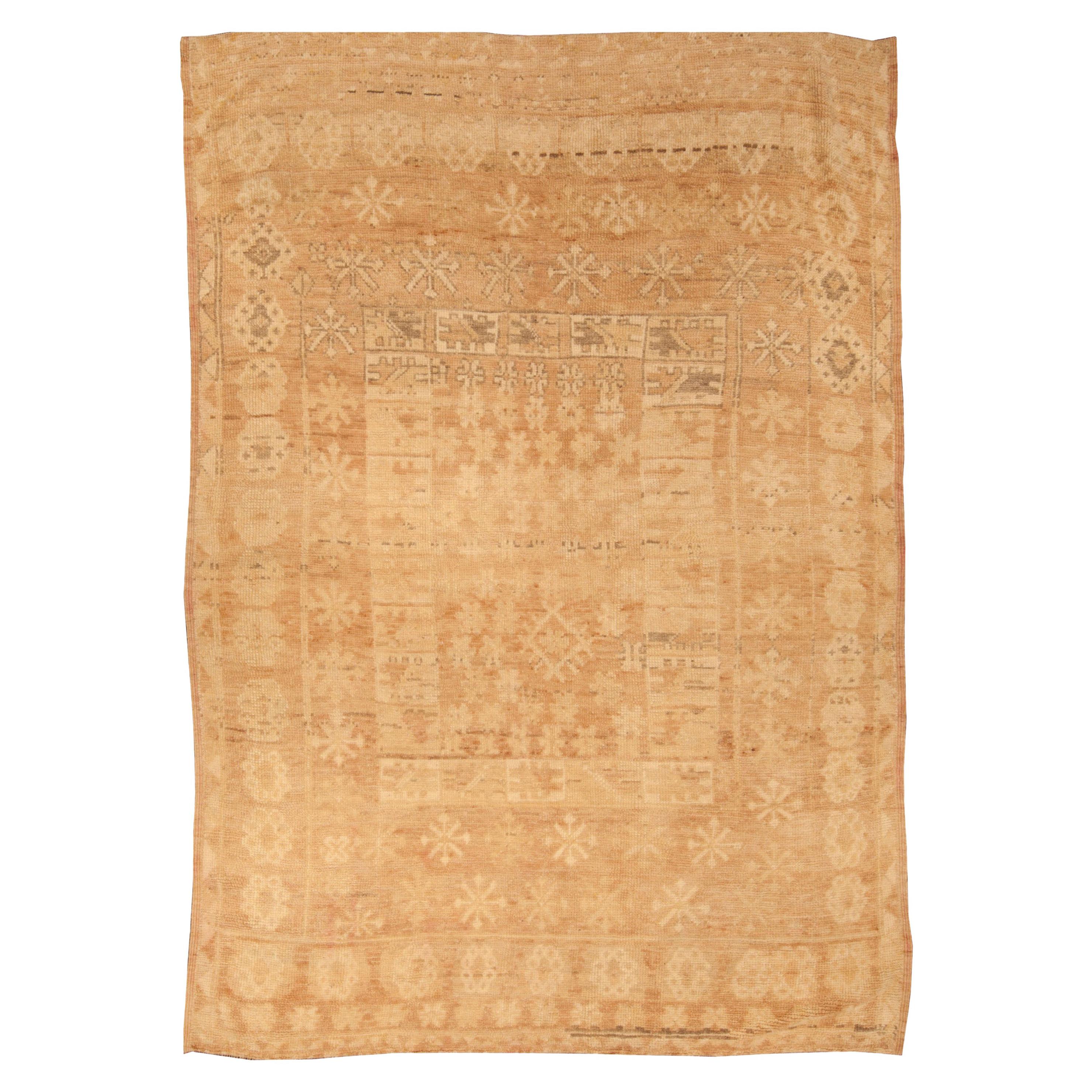 Pink and Purple Contemporary Handmade Wool Turkish Oushak Rug For Sale ...