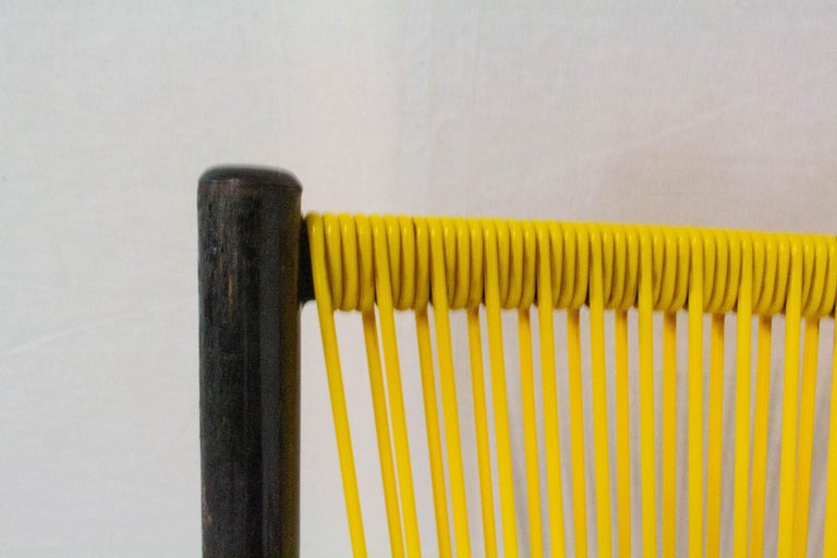 Midcentury Vintage Armchair Yellow PVC Laces Metal Tubular, French For ...