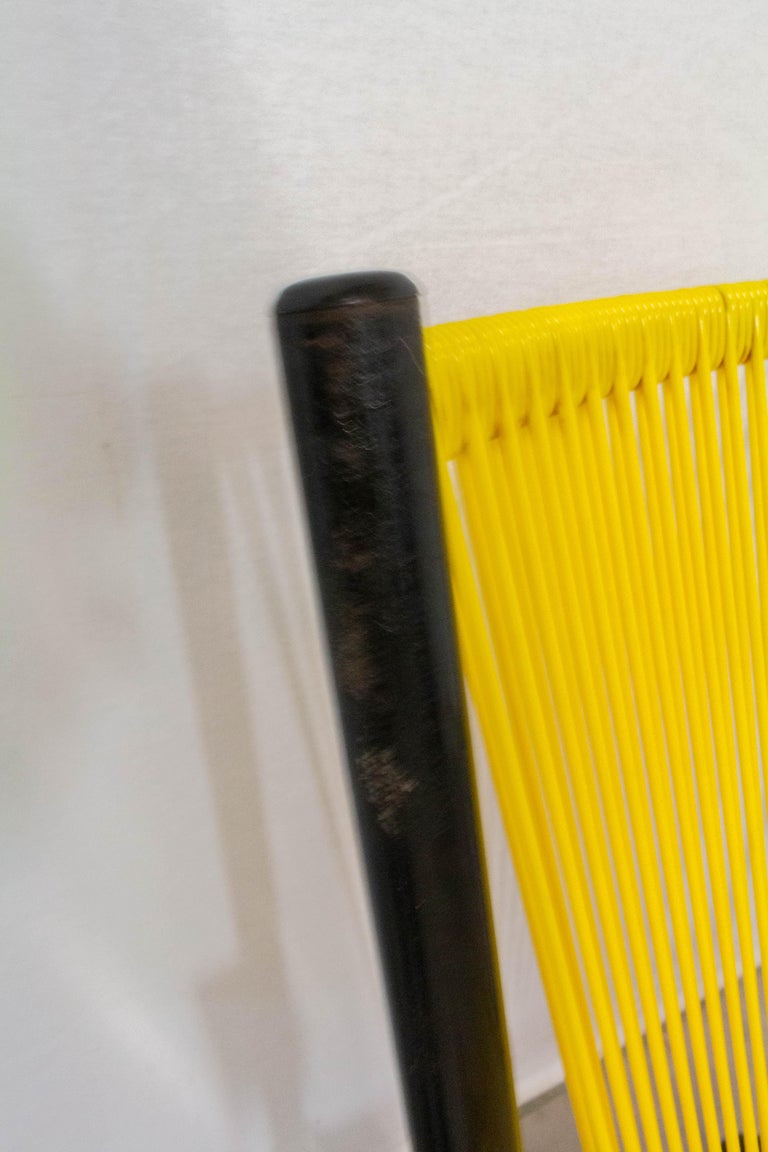 Midcentury Vintage Armchair Yellow PVC Laces Metal Tubular, French For ...