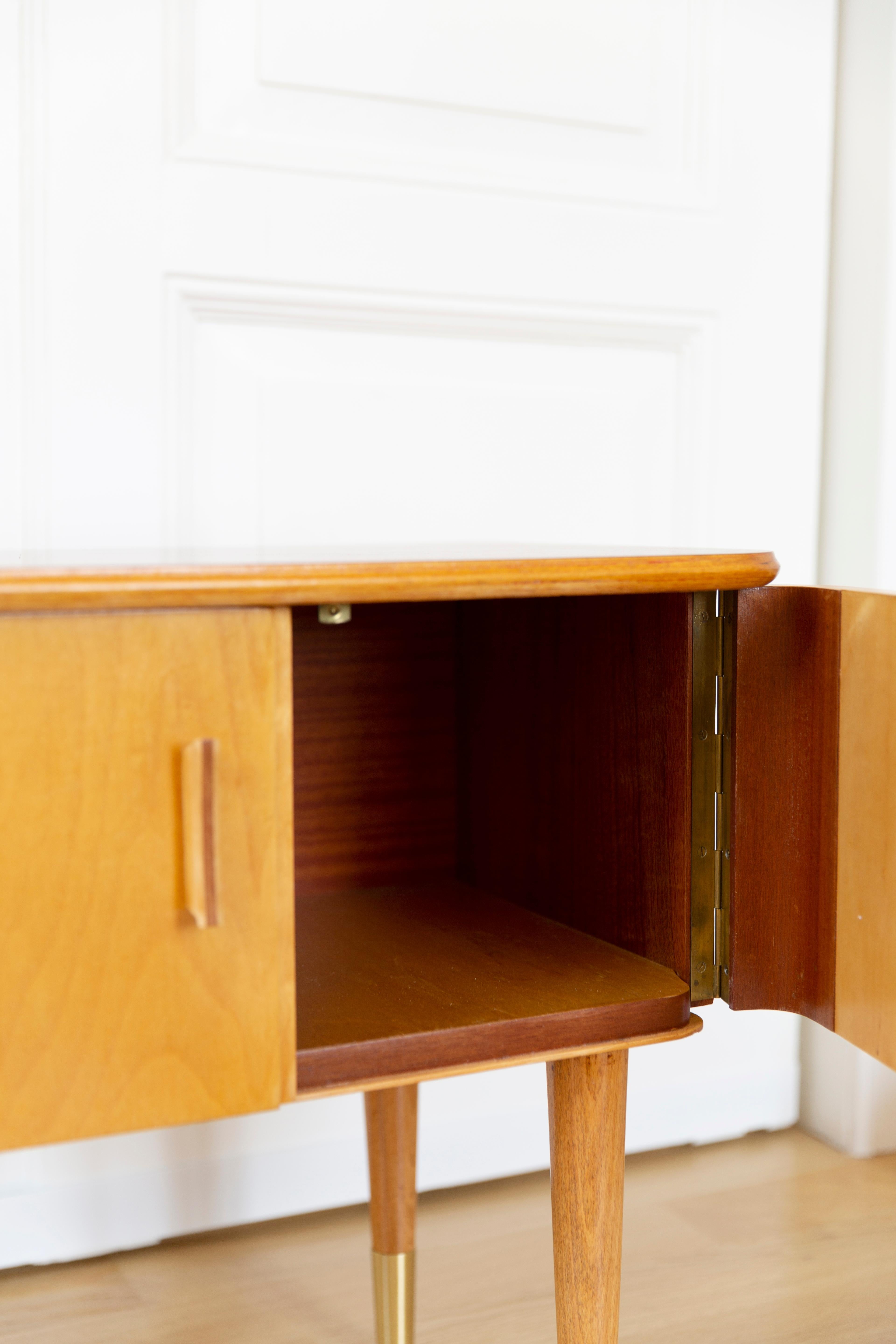 Mid-Century Vintage Mini Sideboard, Wood, Poland, 1960s For Sale at 1stDibs
