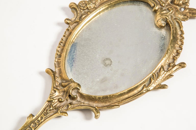 Midcentury Vintage Old Gold Mini Mirror with Angels, Italy, 1960s For ...