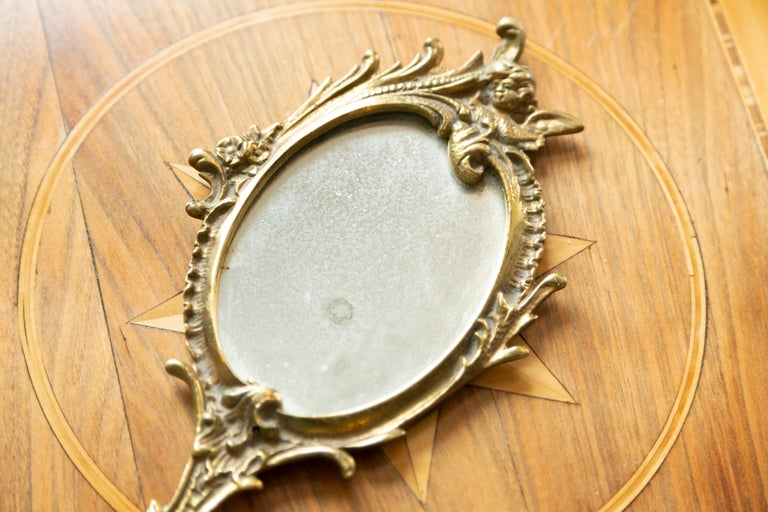 Midcentury Vintage Old Gold Mini Mirror with Angels, Italy, 1960s For ...