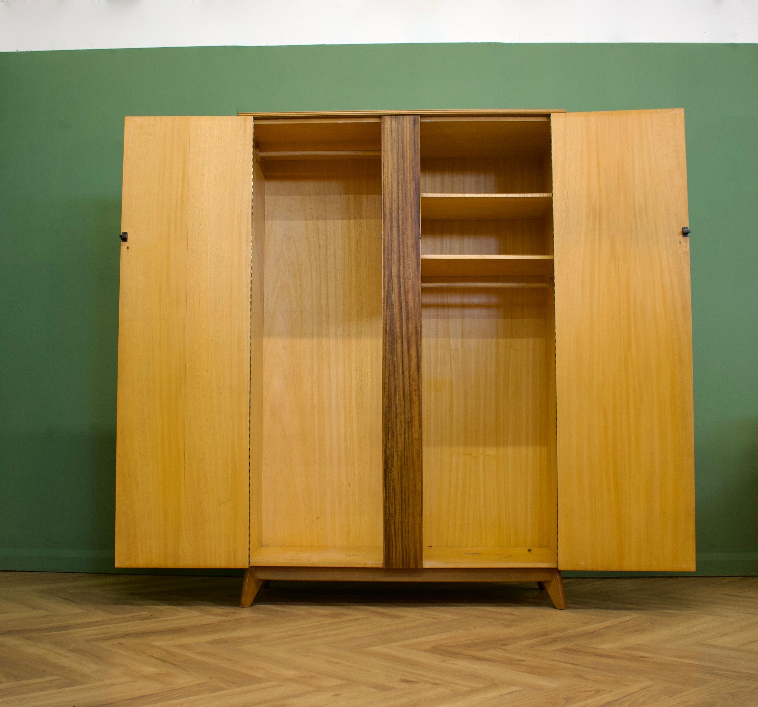 Midcentury Vintage Walnut Wardrobe from Morris of Glasgow, 1960s For ...
