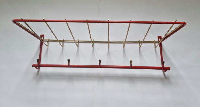 Midcentury Wall Brass Coat Rack, Germany, 1960s For Sale at 1stDibs