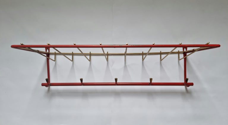 Midcentury Wall Brass Coat Rack, Germany, 1960s For Sale at 1stDibs