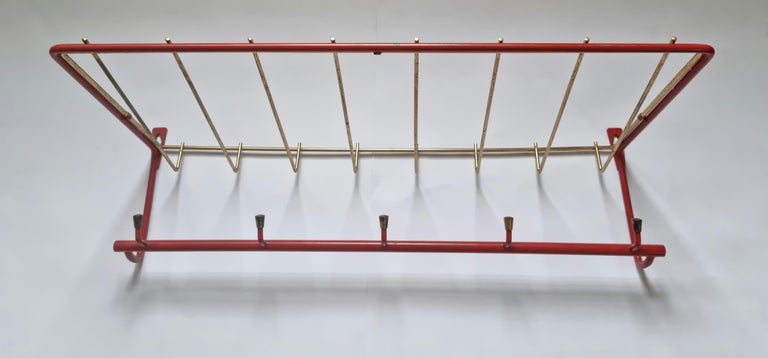 Midcentury Wall Brass Coat Rack, Germany, 1960s For Sale at 1stDibs