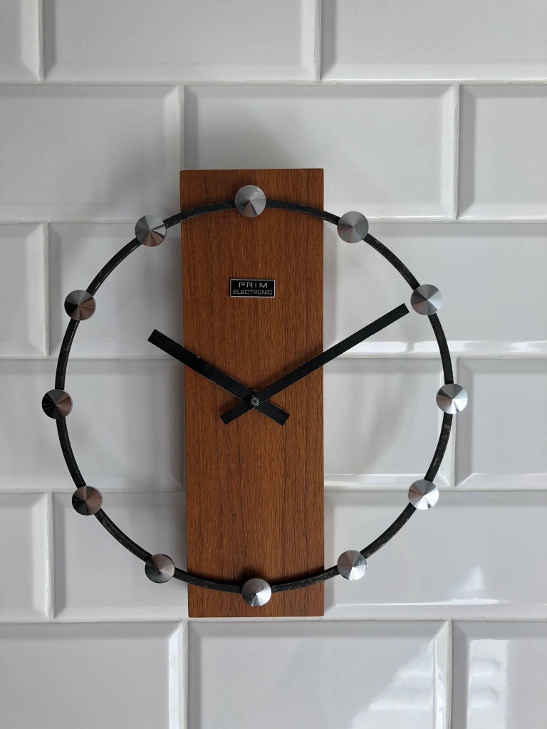 Midcentury Wall Clock by Prim at 1stDibs