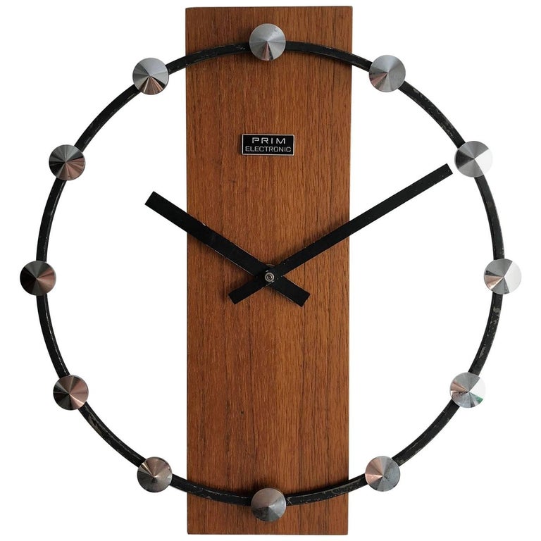 Midcentury Wall Clock by Prim at 1stDibs