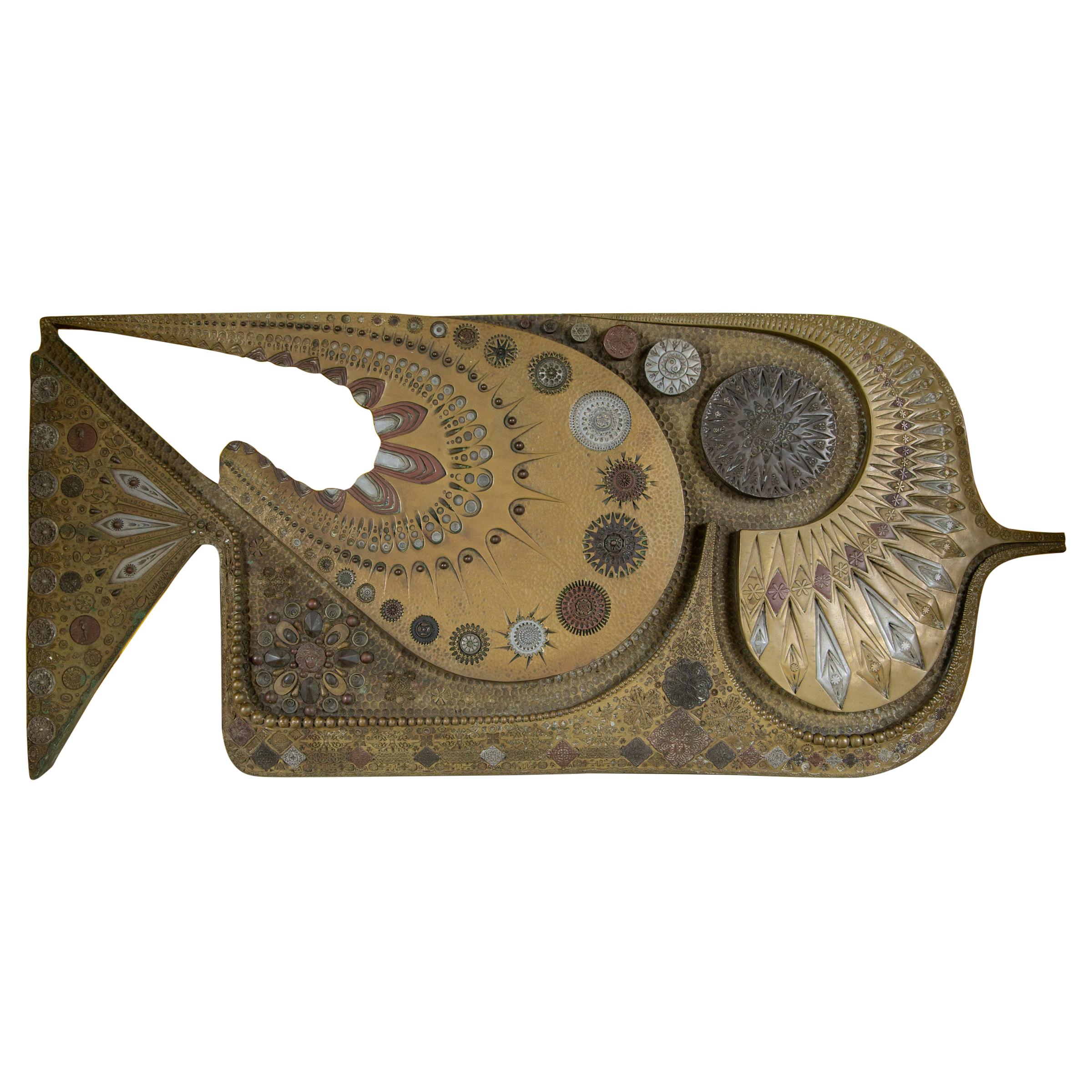 Midcentury Wall Sculpture of a Fish at 1stDibs
