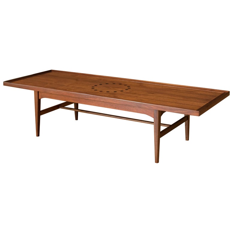 Midcentury Walnut and Rosewood Drexel Declaration Coffee Table at 1stDibs