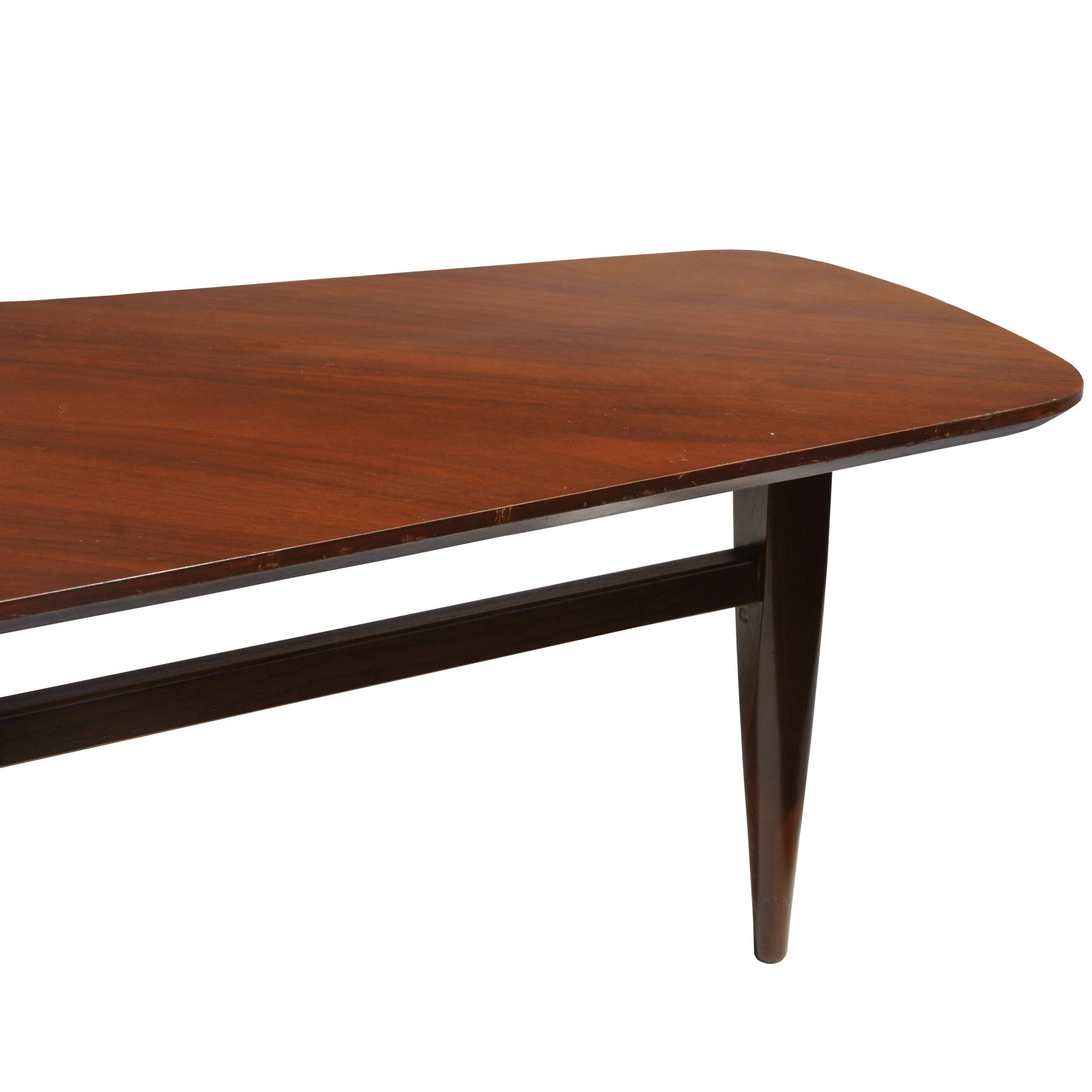 Midcentury Walnut Boomerang Coffee Table at 1stDibs | mcm boomerang ...