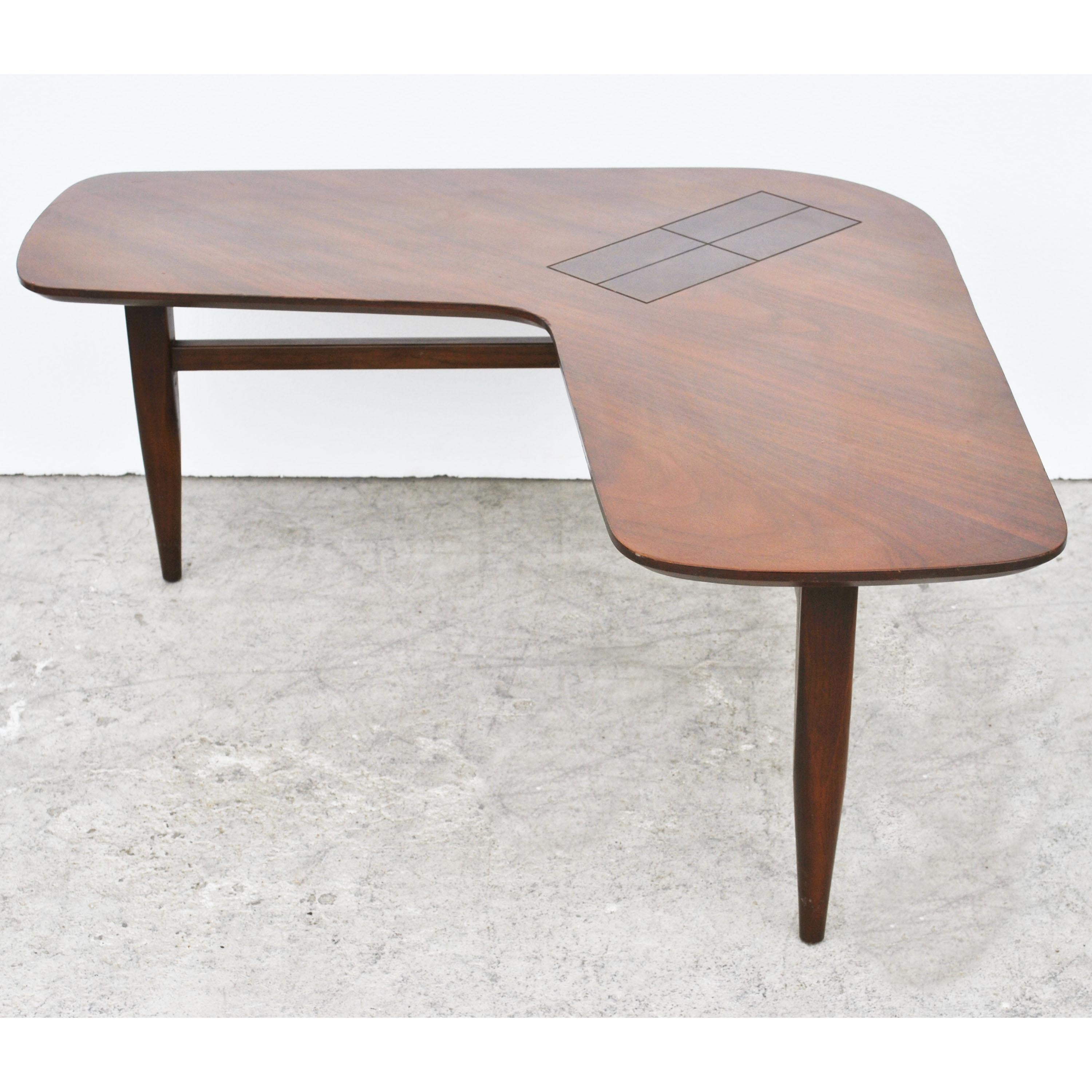 Midcentury Walnut Boomerang Coffee Table at 1stDibs | mcm boomerang ...