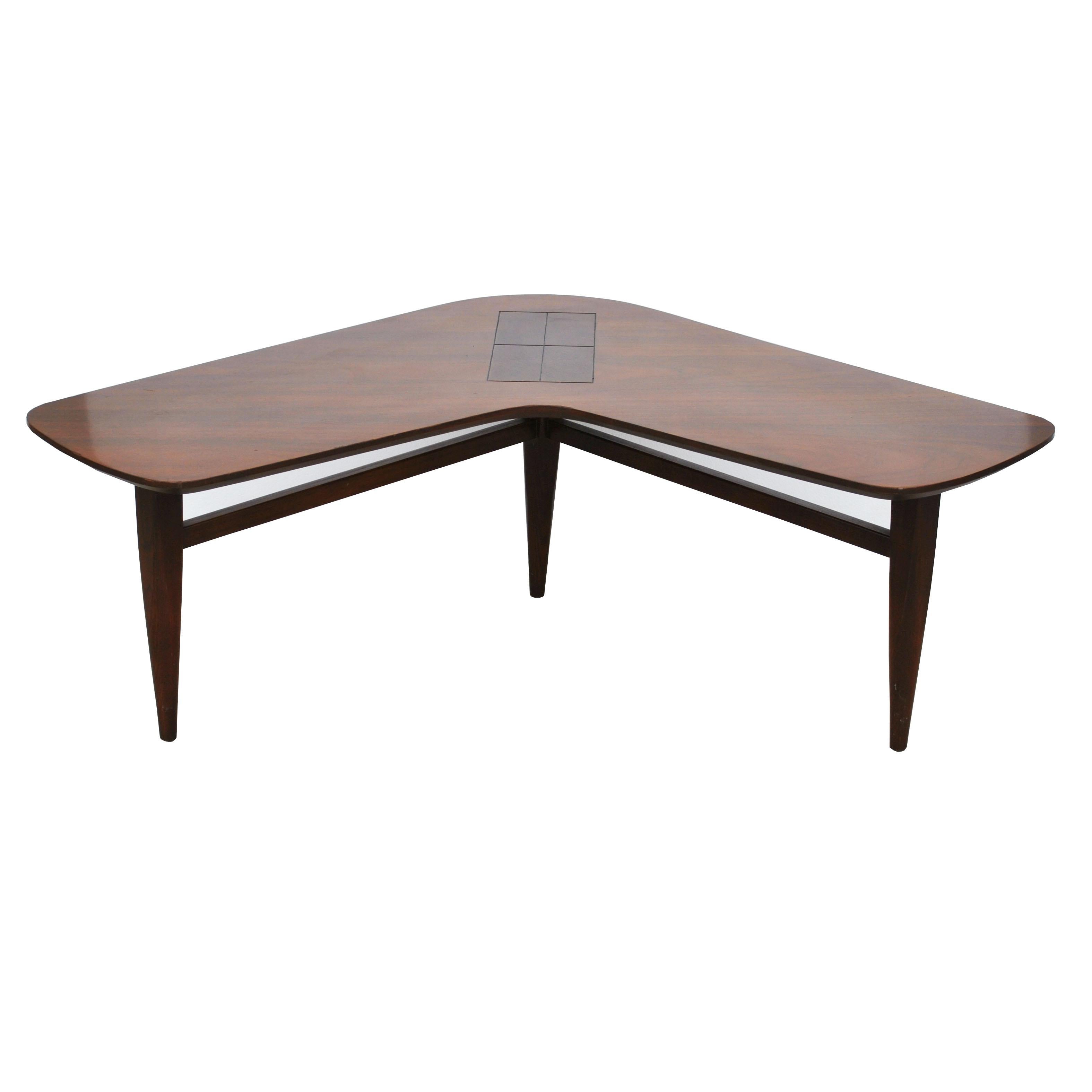 Midcentury Walnut Boomerang Coffee Table at 1stDibs | mcm boomerang ...