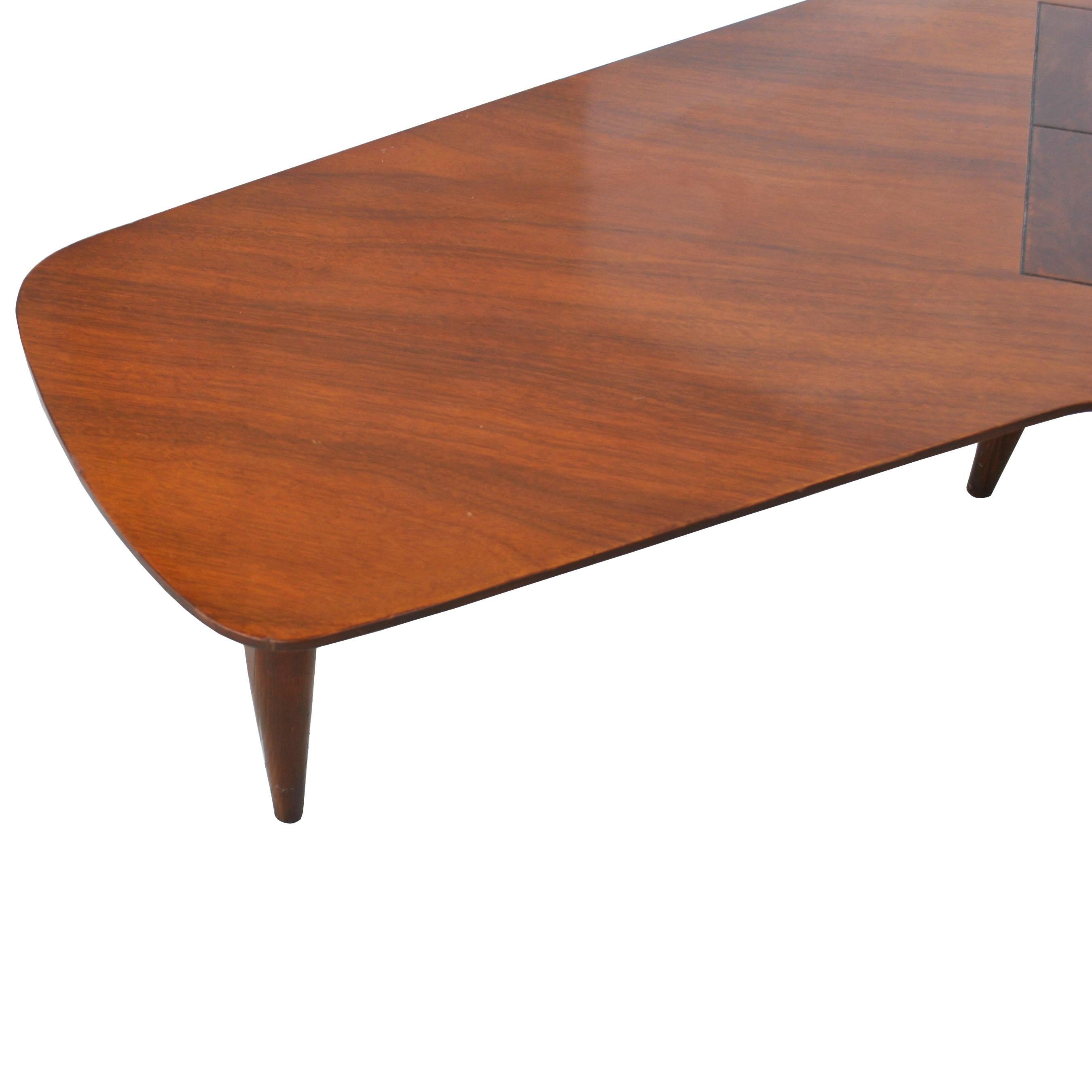 Midcentury Walnut Boomerang Coffee Table at 1stDibs | mcm boomerang ...
