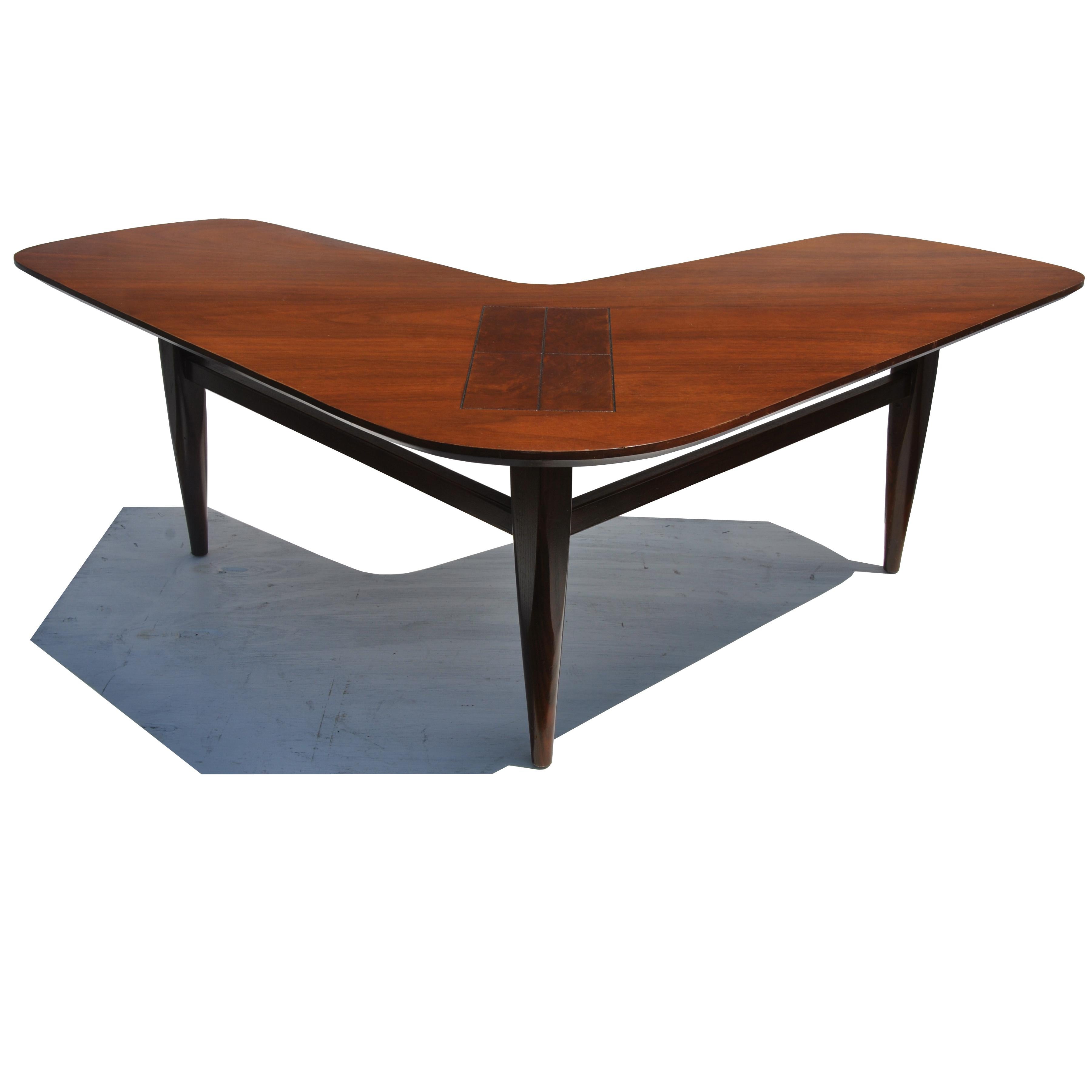 Midcentury Walnut Boomerang Coffee Table at 1stDibs | mcm boomerang ...