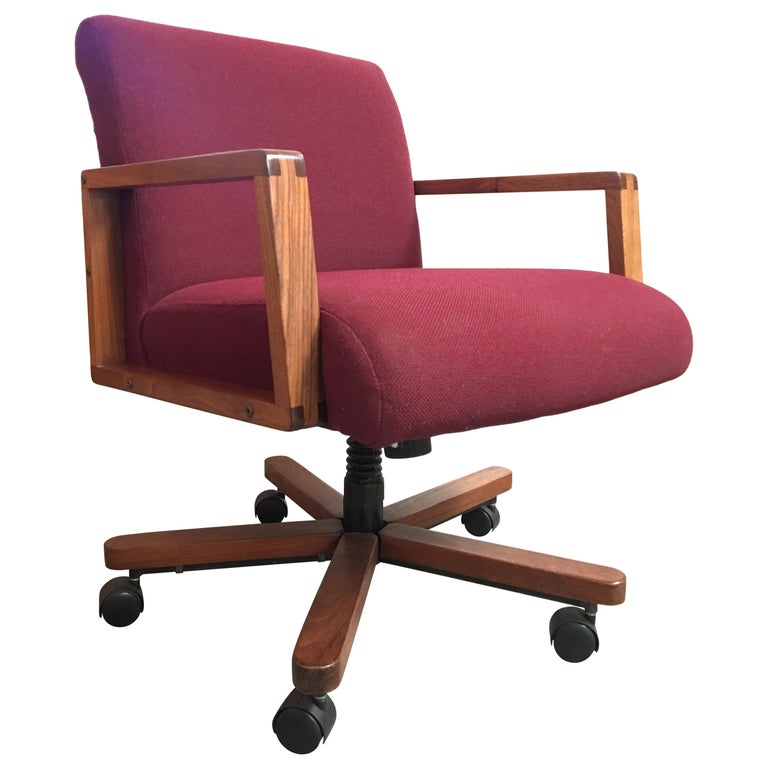 Midcentury Walnut Desk Chair For Sale at 1stDibs