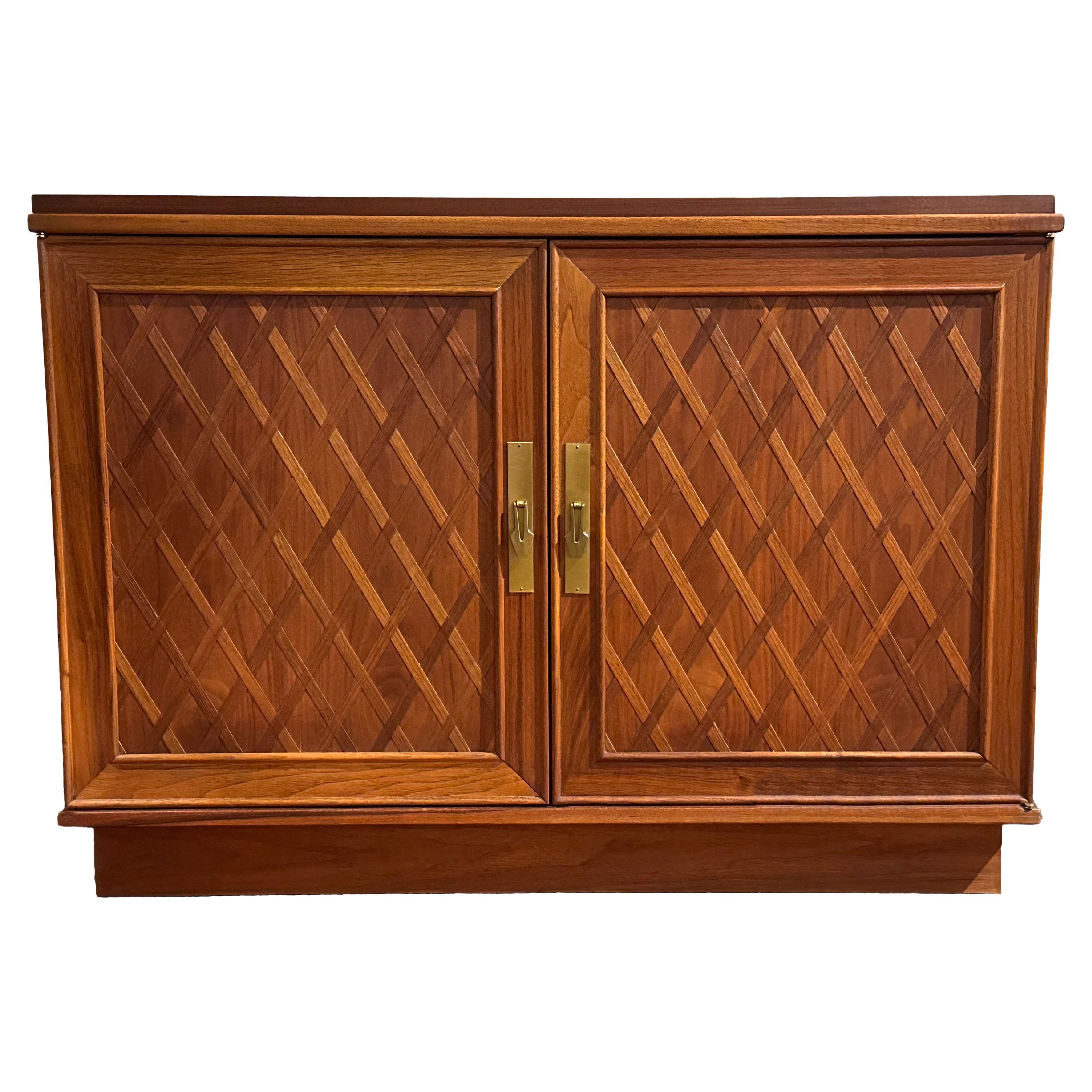 Midcentury Walnut Storage Cabinet by Brown Saltman For Sale at 1stDibs