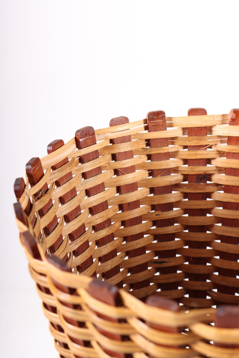 Midcentury Waste Bin in Teak and Cane, Made in Denmark, 1950s For Sale ...