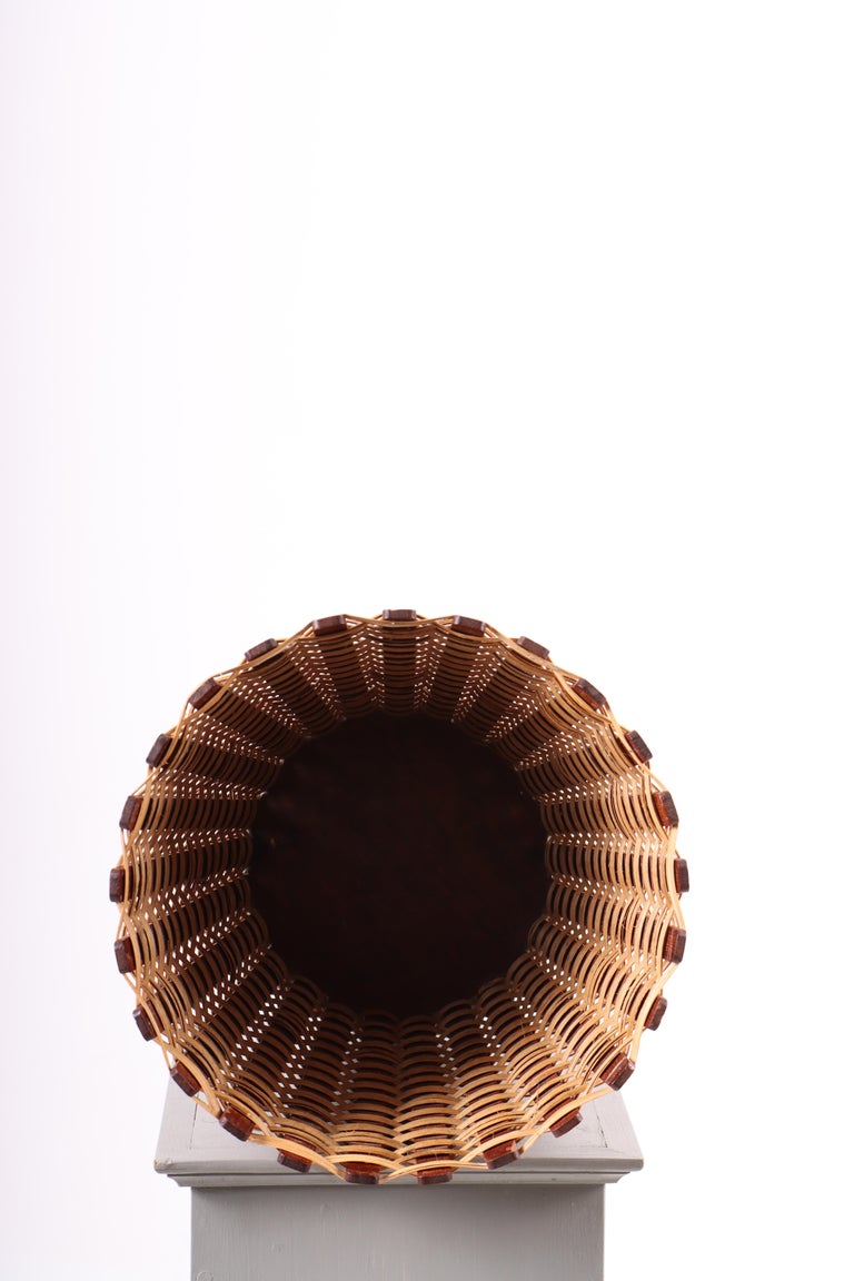 Midcentury Waste Bin in Teak and Cane, Made in Denmark, 1950s For Sale ...
