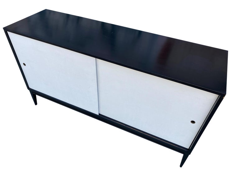 Midcentury White Door Credenza Paul McCobb Planner Group #1514 Black ...
