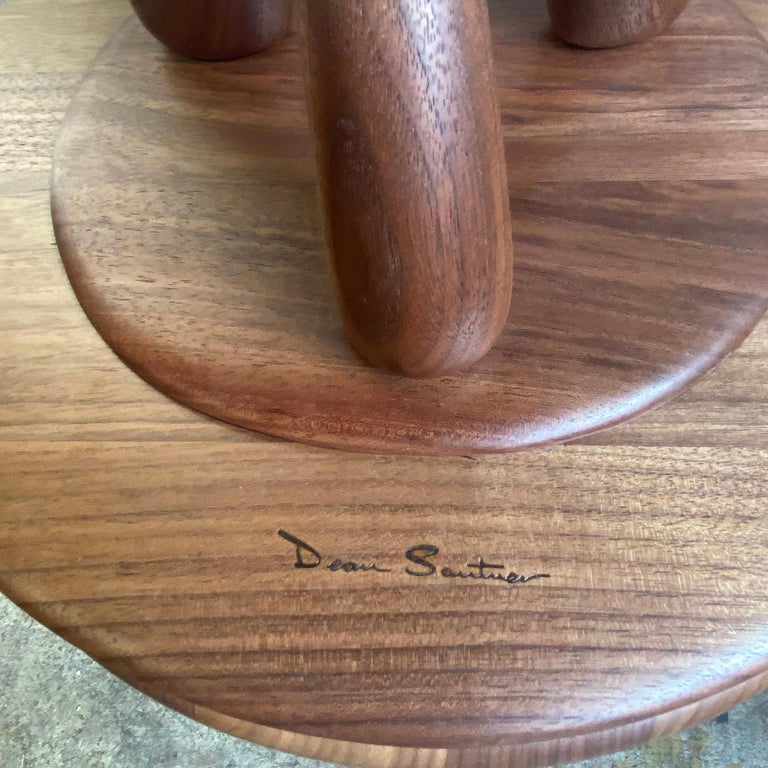 Midcentury Wishbone Side Table in Walnut For Sale at 1stDibs