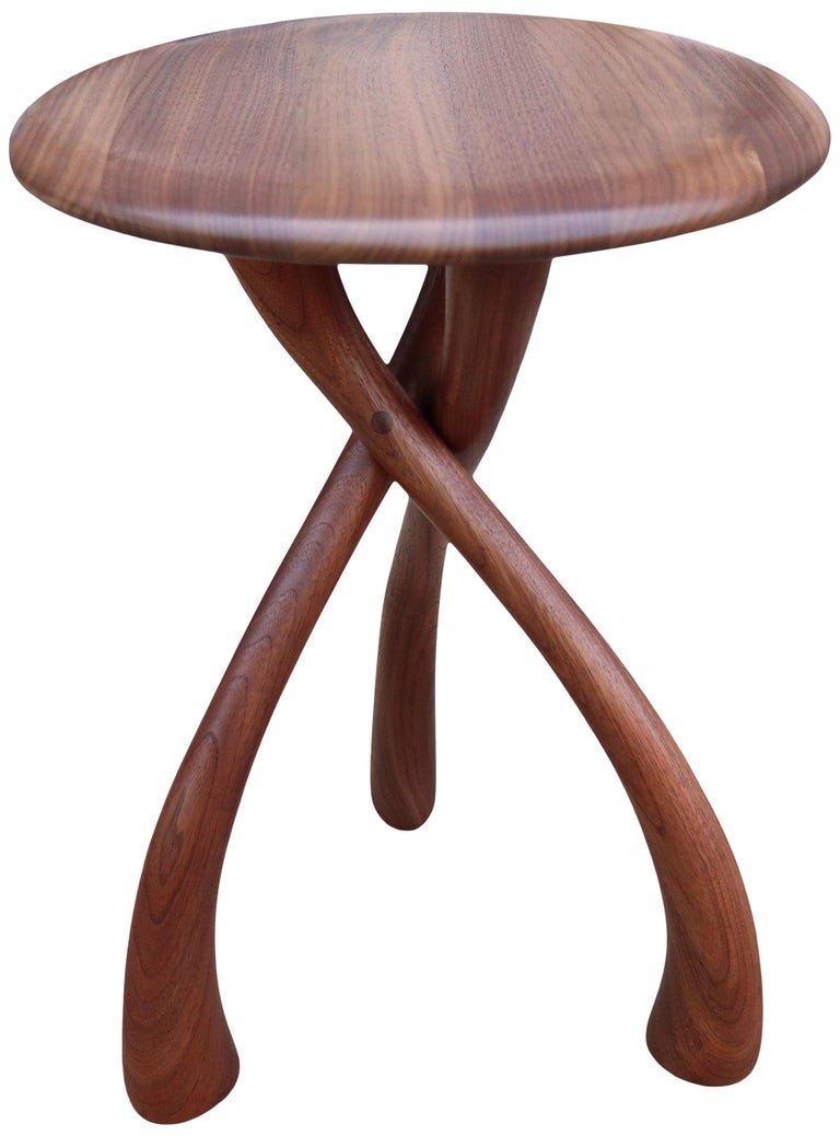 Midcentury Wishbone Side Table in Walnut For Sale at 1stDibs