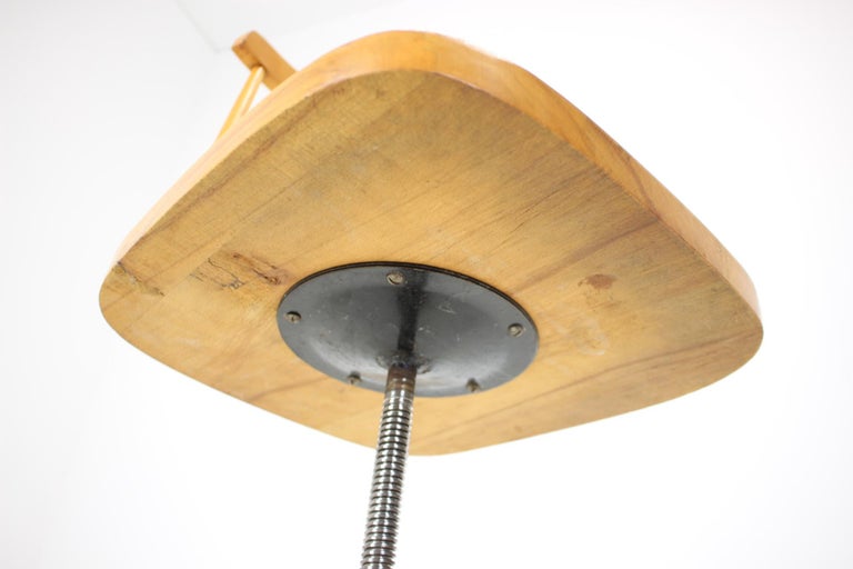 Midcentury Wood Revolving Chair, Czechoslovakia, 1970s For Sale at 1stDibs