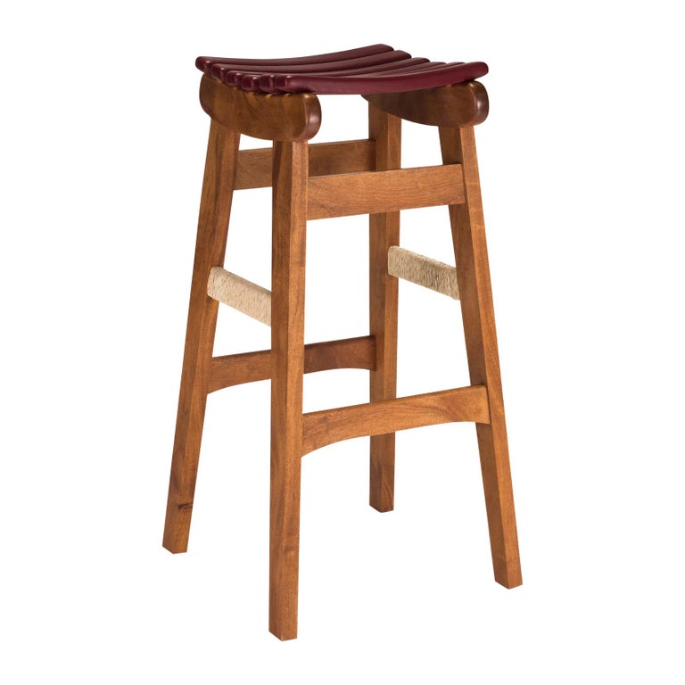 Midcentury Wood 'Rib' Bar Stool by Michael van Beuren for Luteca Indoor ...