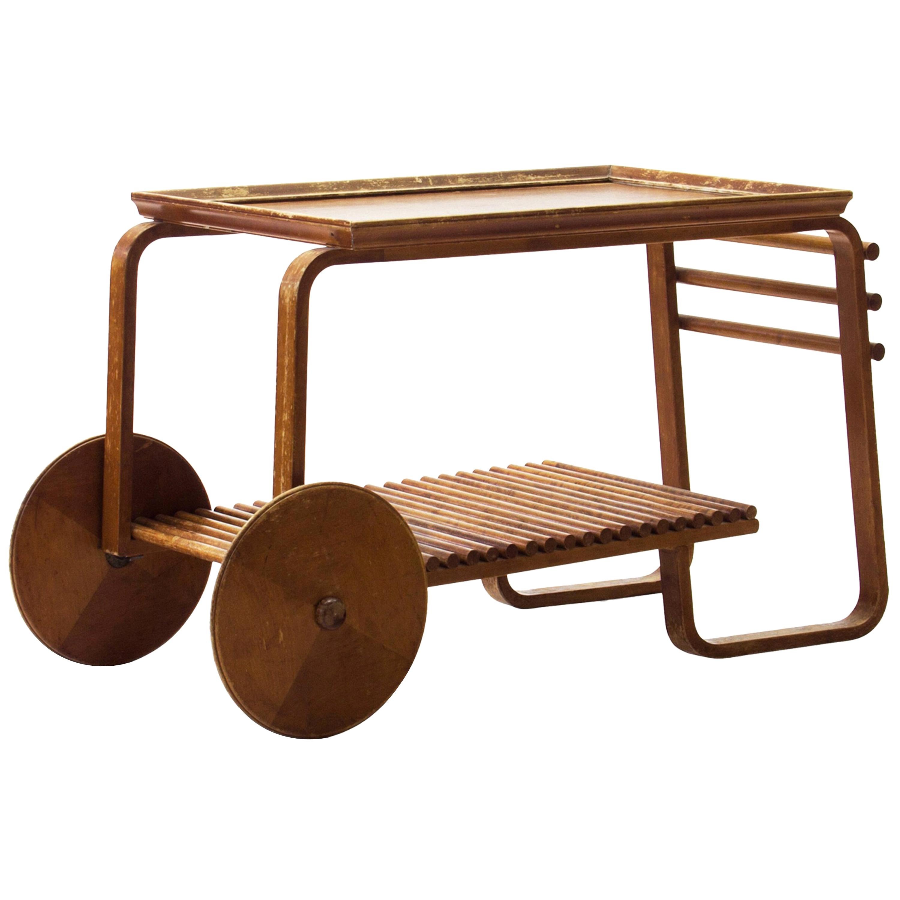 Midcentury Wooden Tea Trolley, Finland, 1940s at 1stDibs