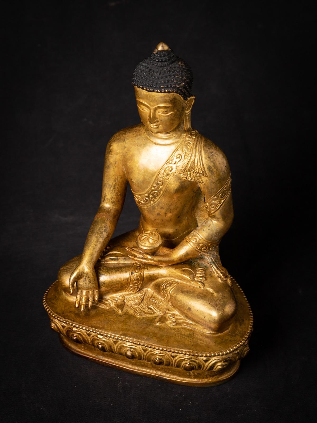 Middle 20th century Old bronze Nepali Buddha statue in Varada Mudra For ...