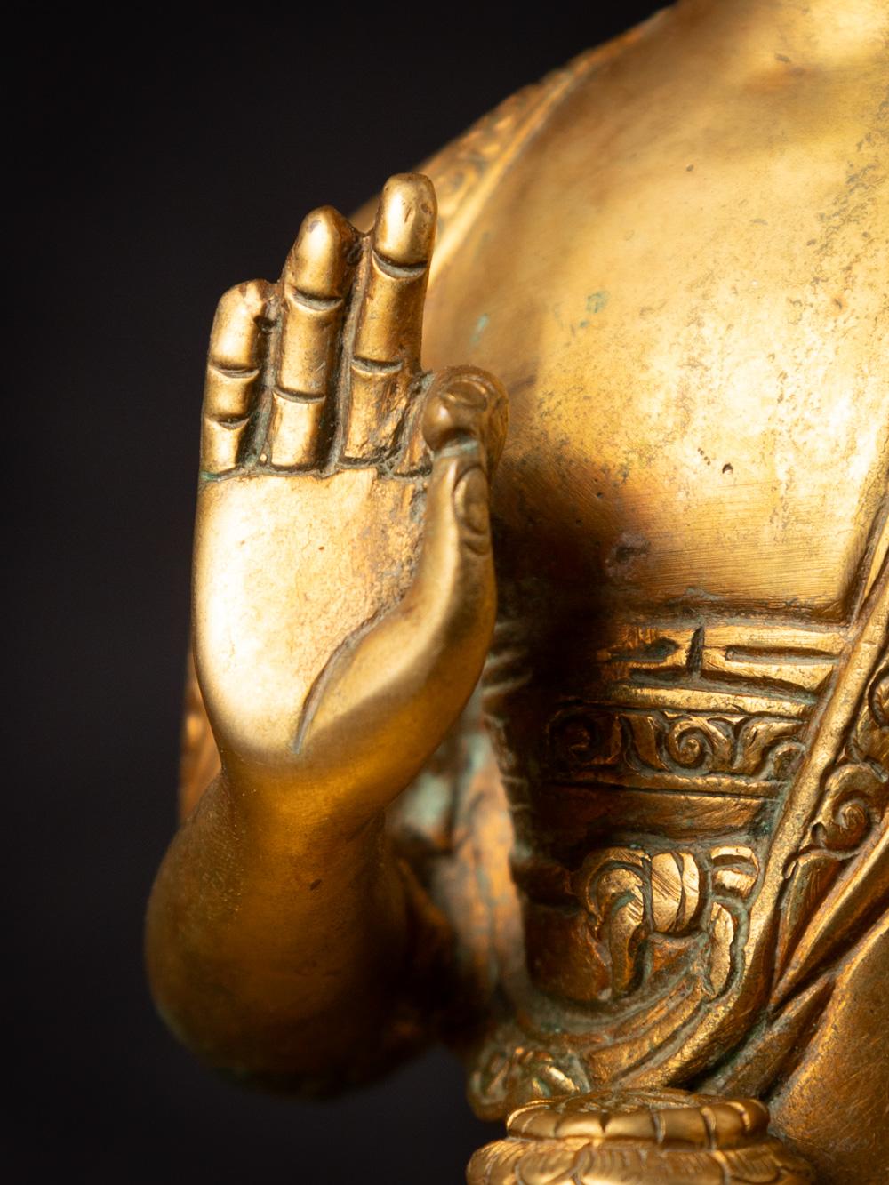 Middle 20th century old bronze Nepali Buddha statue in Vitarka Mudra ...