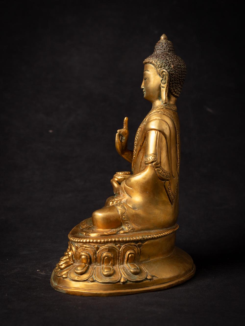 Middle 20th century old bronze Nepali Buddha statue in Vitarka Mudra ...