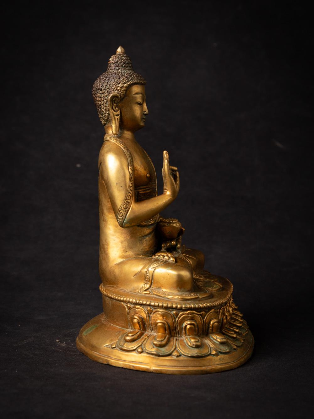 Middle 20th century old bronze Nepali Buddha statue in Vitarka Mudra ...