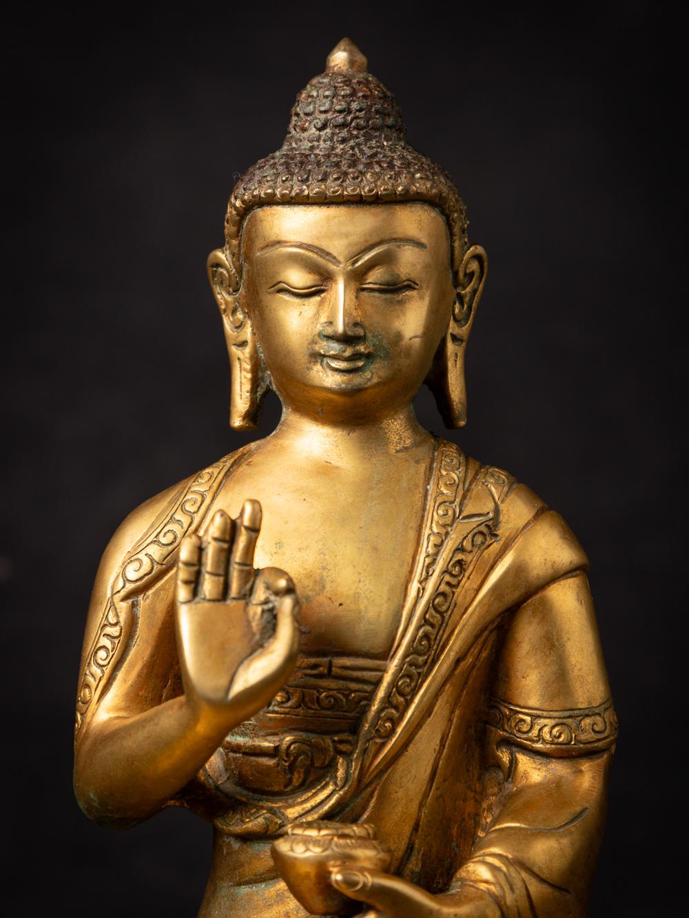 Middle 20th century old bronze Nepali Buddha statue in Vitarka Mudra ...